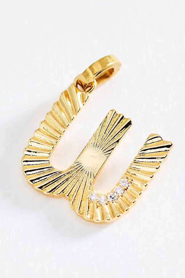 Anthropologie Mono Bar Fluted Initial Charm - W