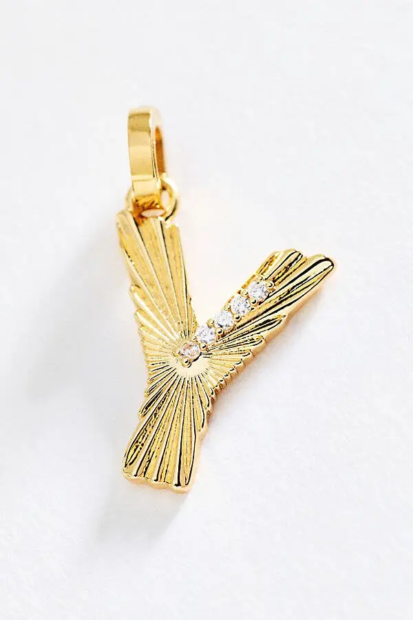 Anthropologie Mono Bar Fluted Initial Charm - Y