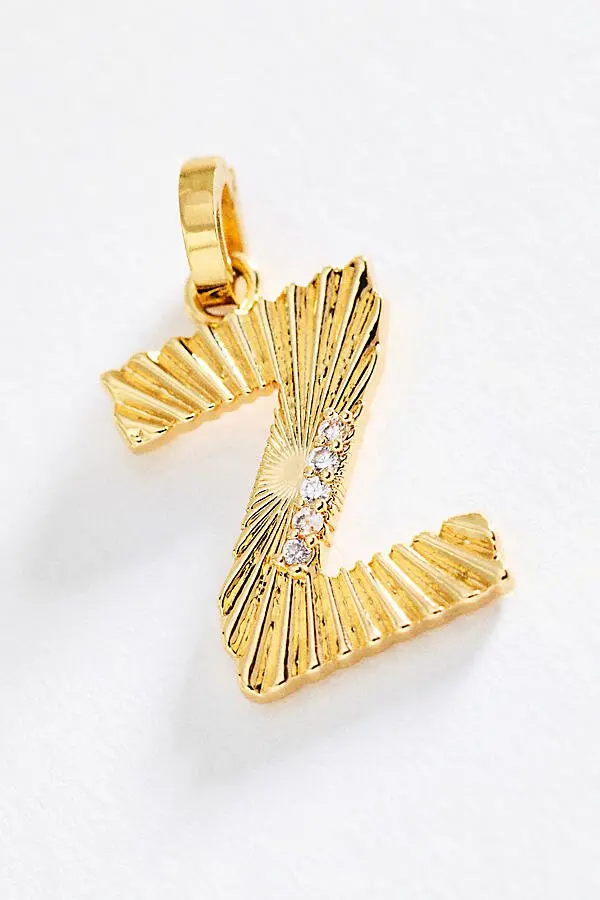 Anthropologie Mono Bar Fluted Initial Charm - Z