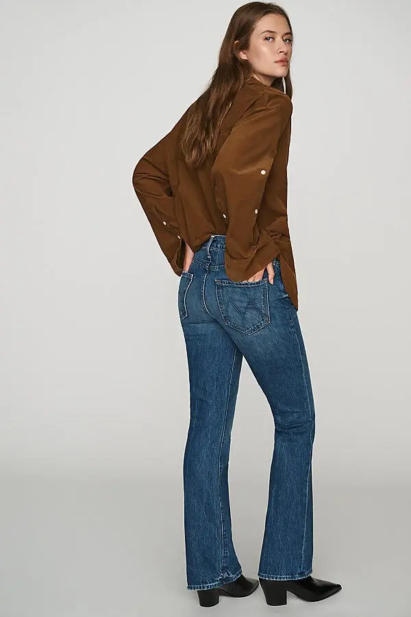 MOTHER Outsider Sneak Mid-rise Straight-leg Jeans