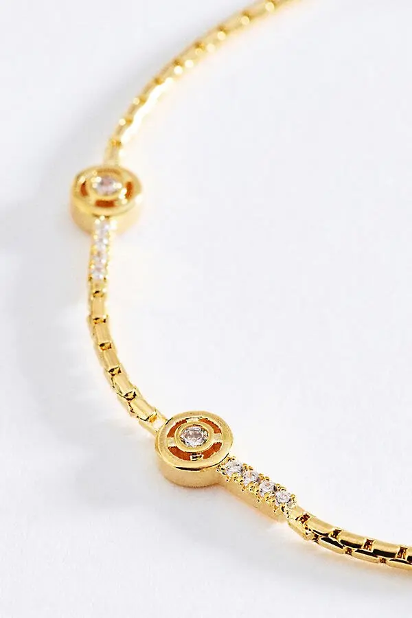 Anthropologie Delicate Crystal Cluster Bracelet - Gold