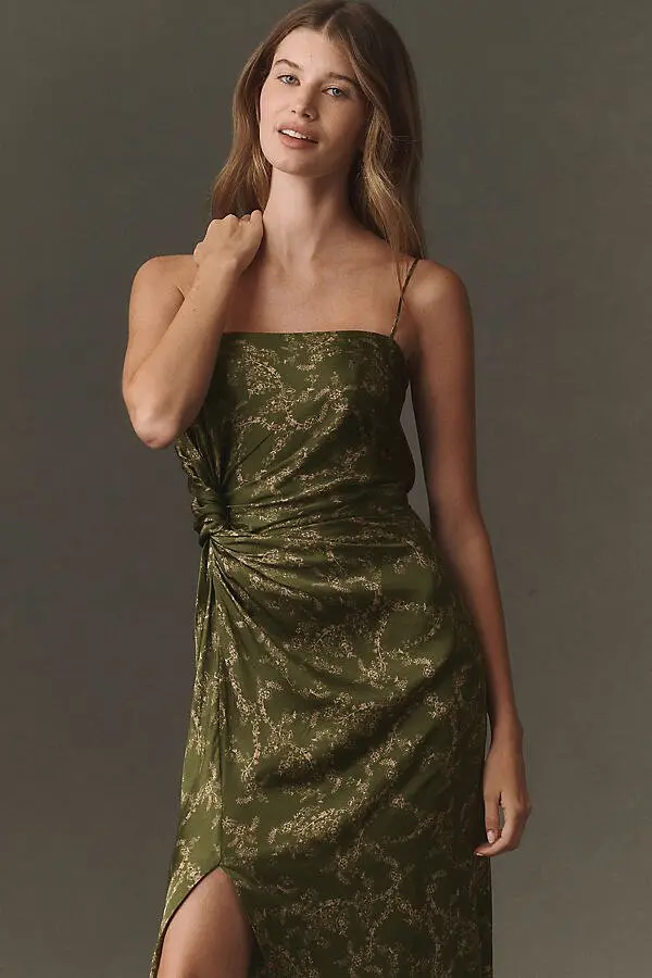Amanda Uprichard Jean Square-neck Midi Dress