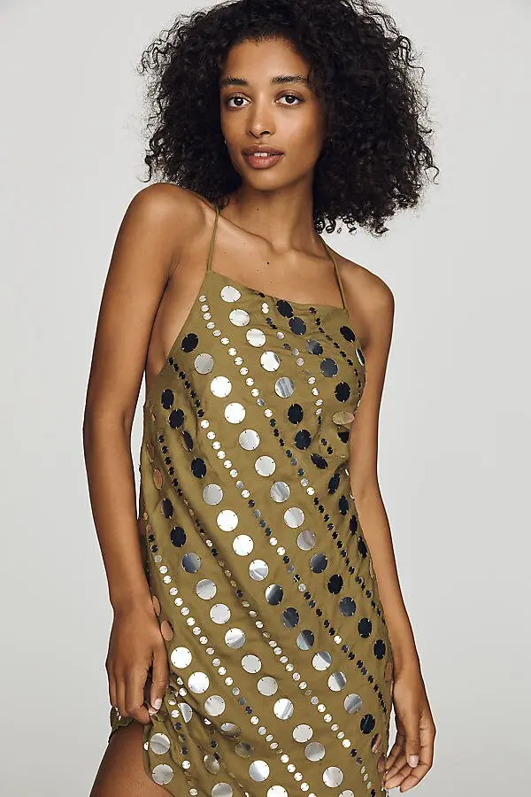 Saylor Marlon Mini Dress With Polka Dot Sequins
