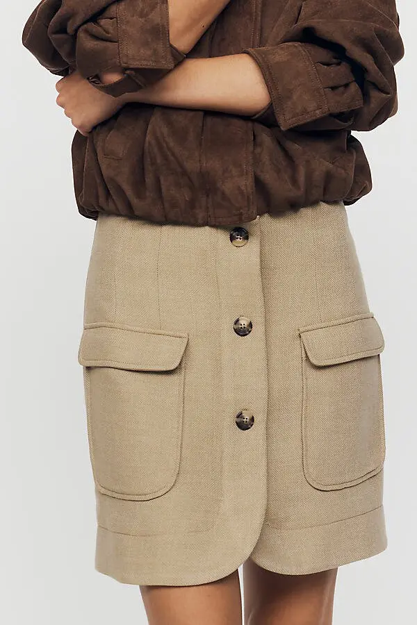 Maeve Layered Suitg Mi Skirt