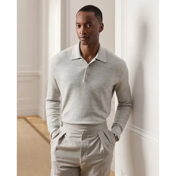 Ralph Lauren Cashmere-linen Polo Sweater
