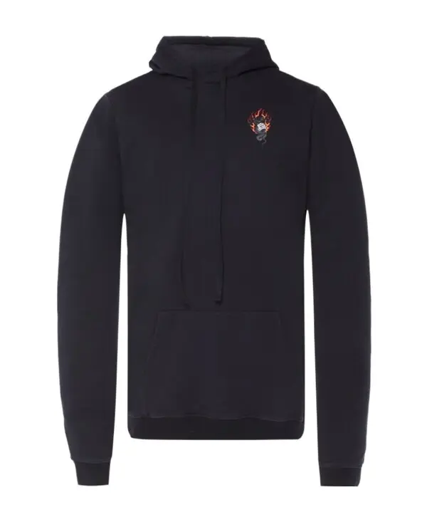 BEN TAVERNITI UNRAVEL PROJECT Hooded Sweatshirt With Graphic Detail - Black