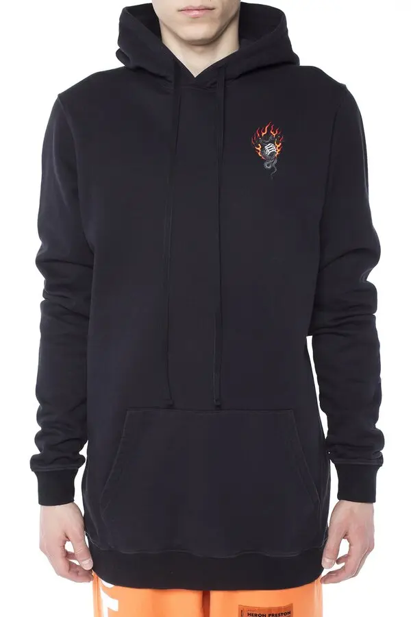 BEN TAVERNITI UNRAVEL PROJECT Hooded Sweatshirt With Graphic Detail - Black