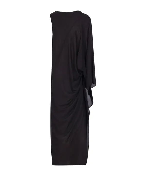 Yohji Yamamoto Rayon Graphic Print Asymmetrical Dress