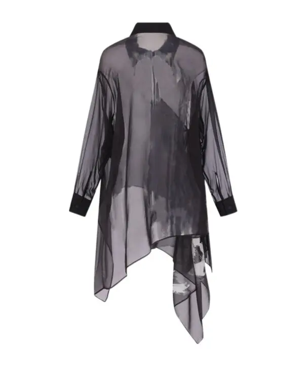 Yohji Yamamoto Asymmetrical Printed Shirt