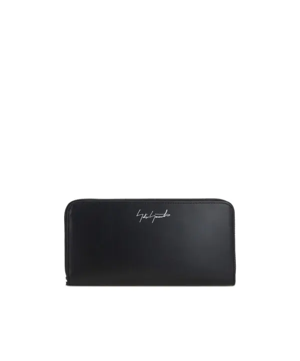 Yohji Yamamoto Logo Zip Around Wallet - Black
