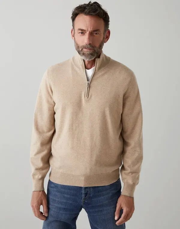Brunello Cucinelli High Neck Zip Front Sweatshirt