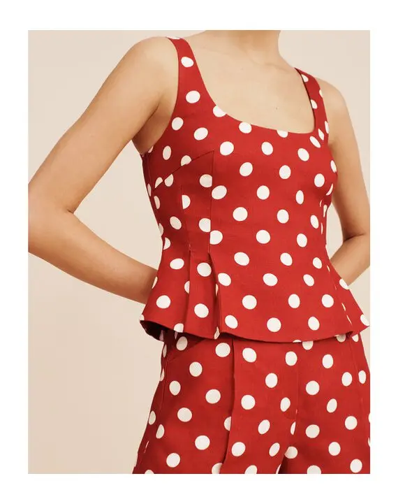 Posse Polka Dot Peplum Top