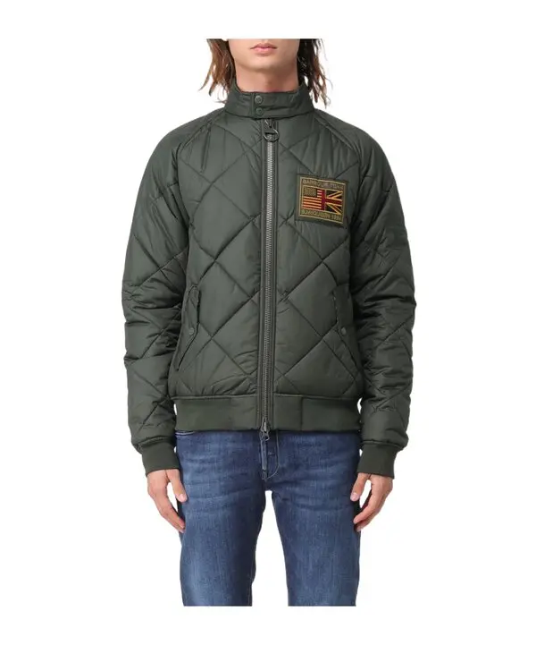 Barbour Logo Patch Zip-up Padded Jacket
