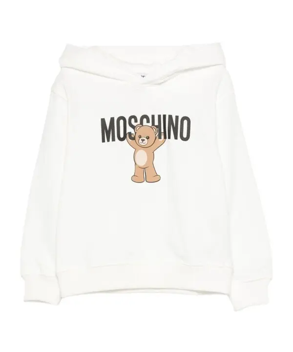Moschino Teddy-print Hooded Top - White