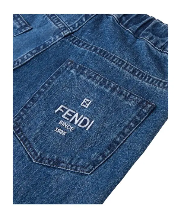 Fendi Ff Logo Turn-up Jeans