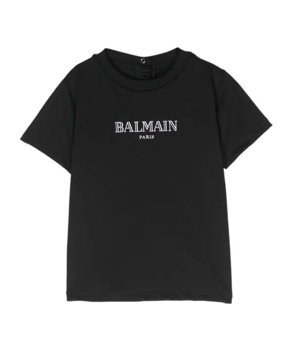 Balmain Logo-embroidered T-shirt - Black