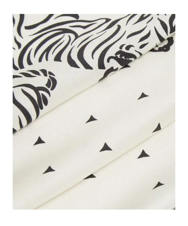 Fendi Silk Foulard With Tiger Print - White