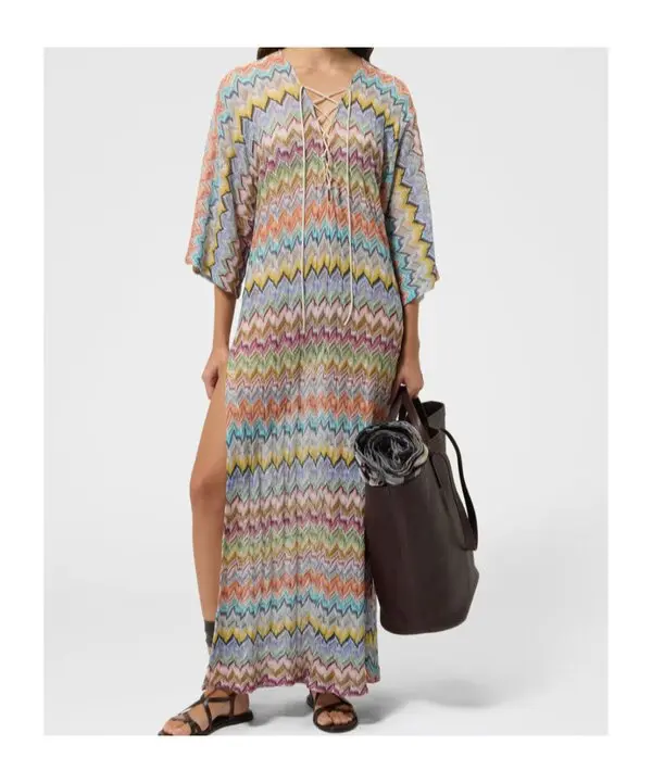 Ermanno Scervino Maxi Dress With Resca Pattern