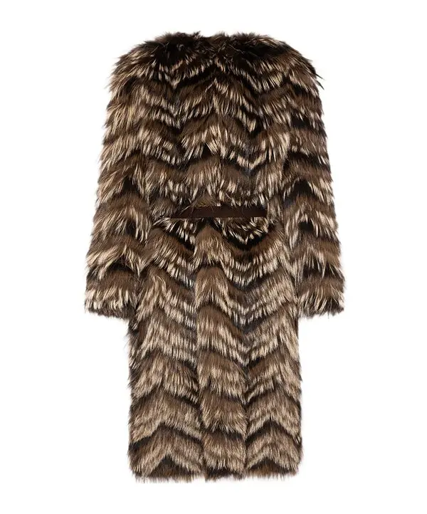 YVES SALOMON Fox Fur Knit Coat