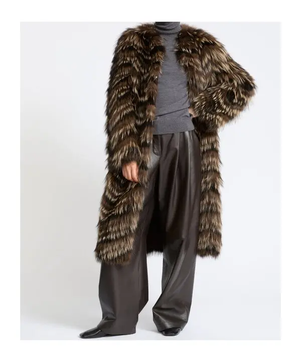 YVES SALOMON Fox Fur Knit Coat