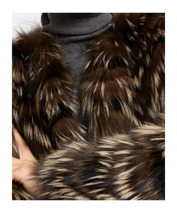YVES SALOMON Fox Fur Knit Coat