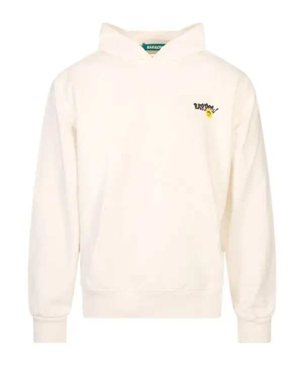 BARROW Logo Printed Hoodie - White
