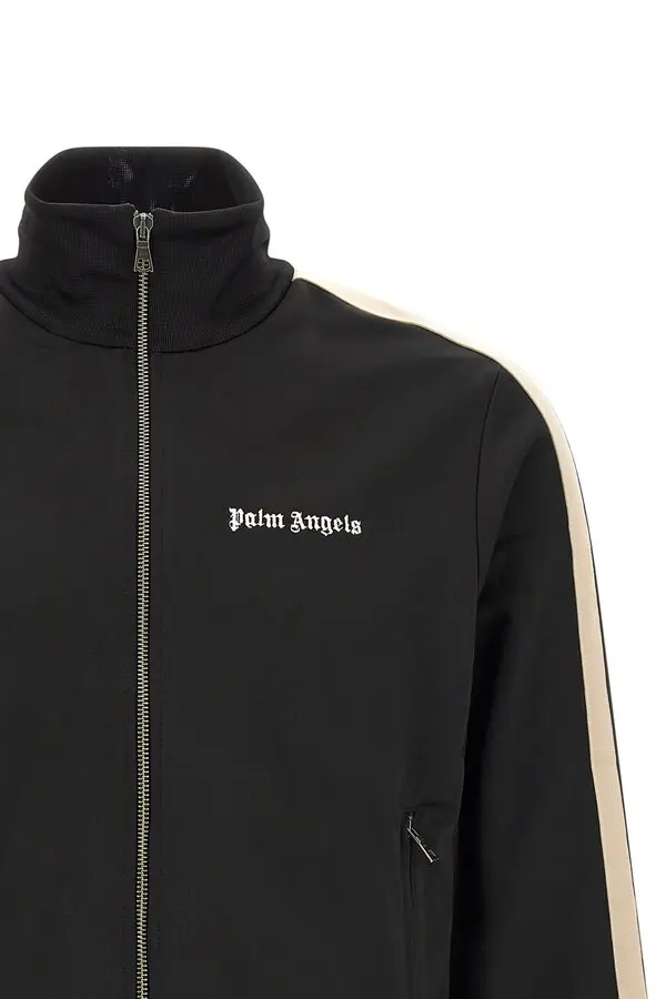Palm Angels Classic Track Banded Full Zip Sweatshirt