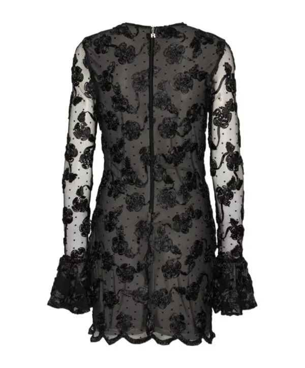 ROTATE BY BIRGER CHRISTENSEN Flower Mesh Ls Mini Dress