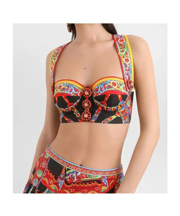 Dolce & Gabbana Carretto-print Poplin Top