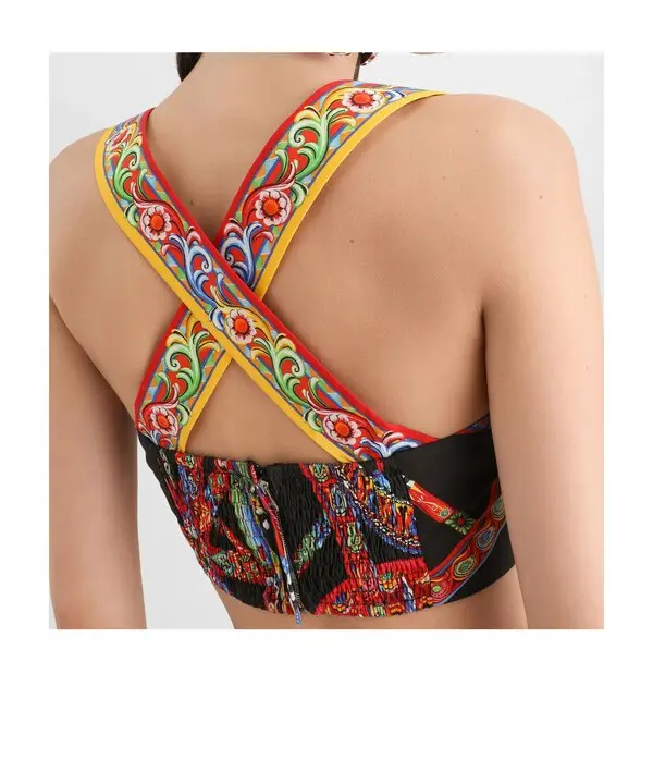 Dolce & Gabbana Carretto-print Poplin Top