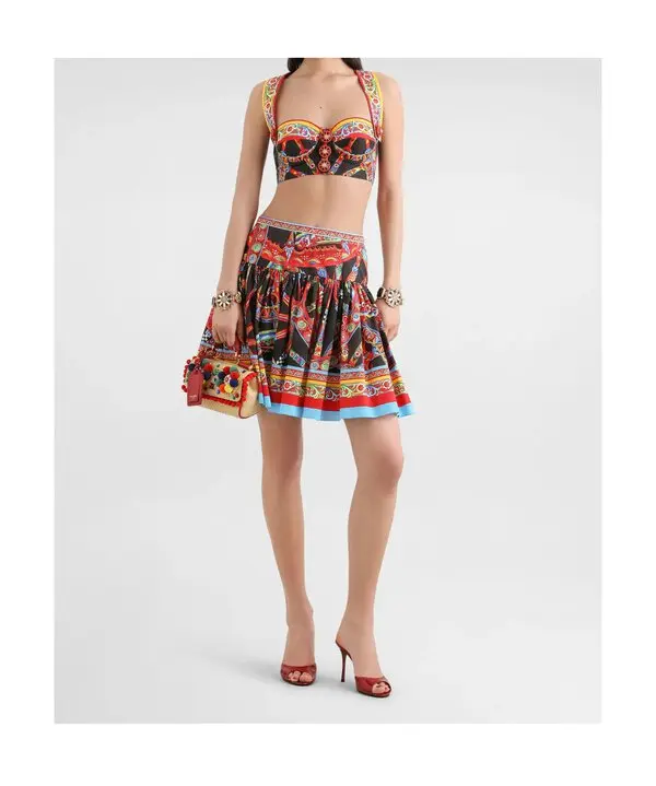 Dolce & Gabbana Carretto-print Poplin Top