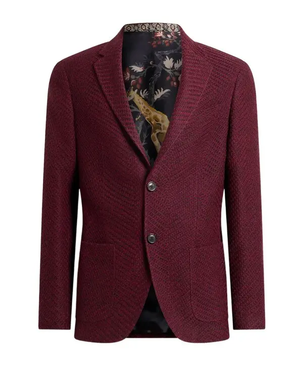 Etro Single-breasted Jacket In Mélange-effect Wool-blend Fabric
