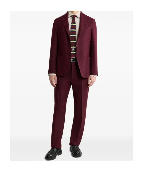 Etro Single-breasted Jacket In Mélange-effect Wool-blend Fabric
