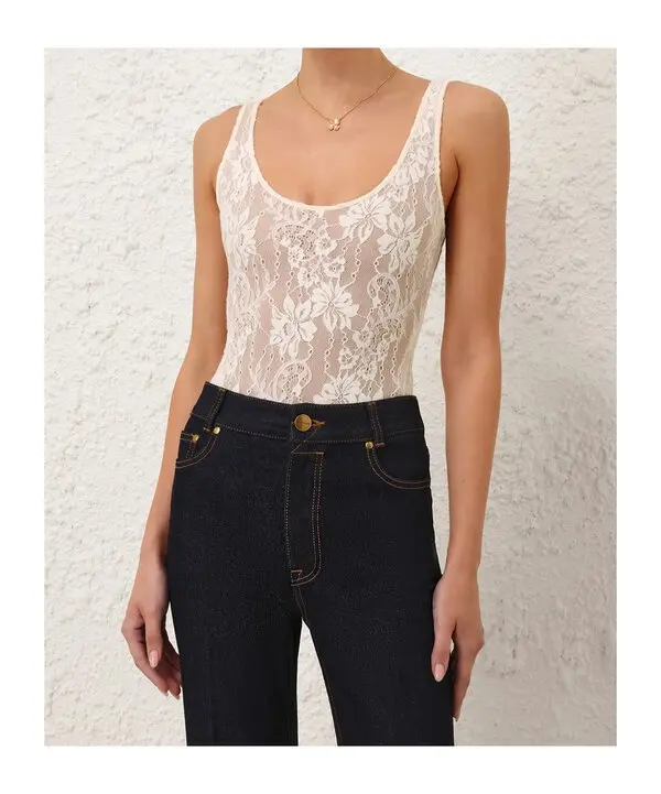 Zimmermann Lace Scoop Bodysuit