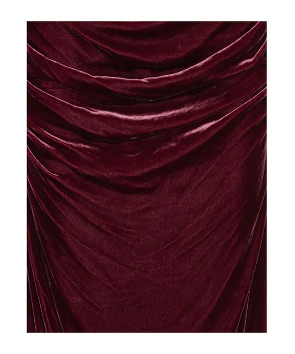 ROTATE BY BIRGER CHRISTENSEN Silk Velvet Ruched Dress