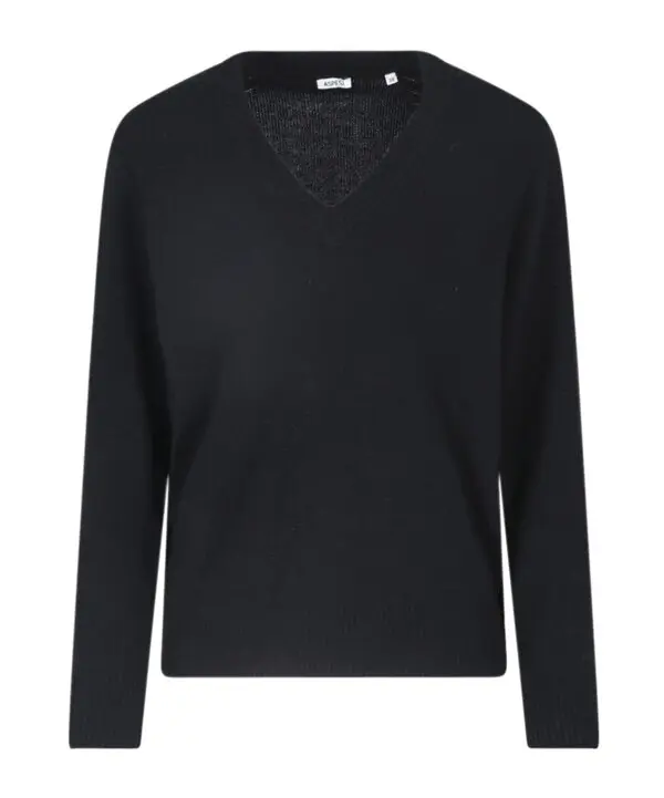 Aspesi Ribbed V-neck Knit Top