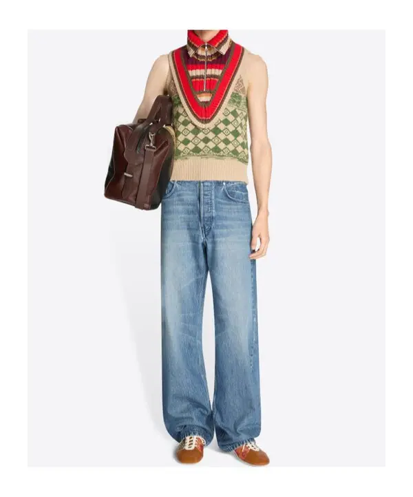 Dries Van Noten Loose Fit Straight Leg Denim Pants