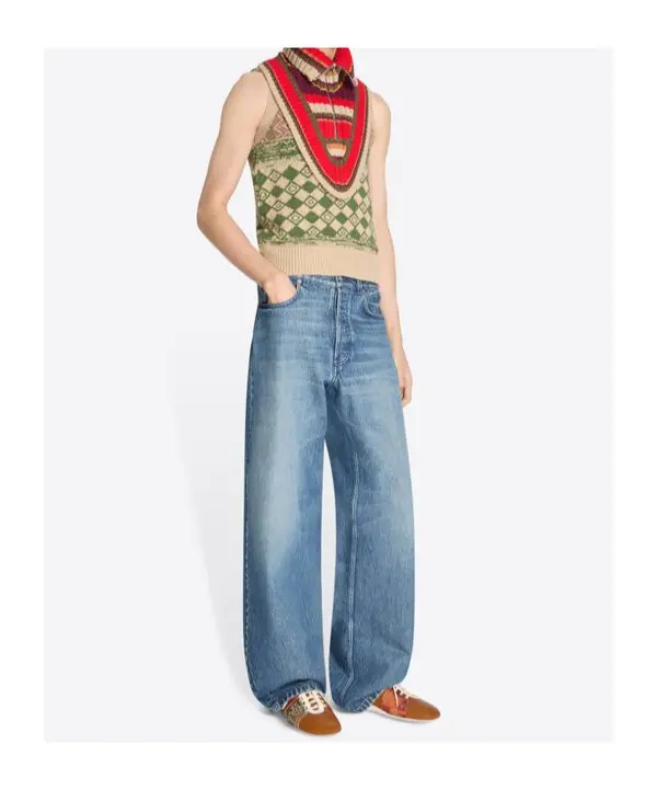 Dries Van Noten Loose Fit Straight Leg Denim Pants