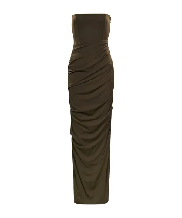 Alex Perry Strapless Draped Maxi Dress - No