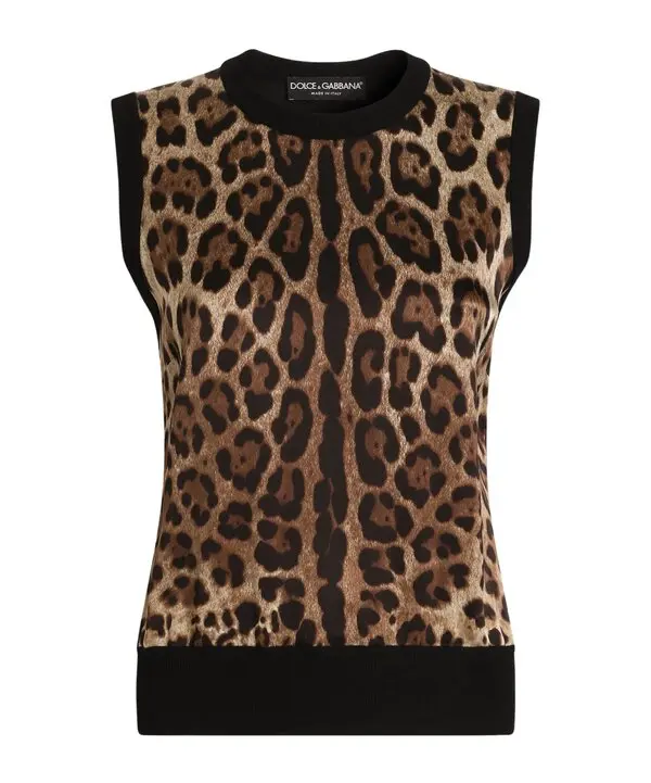 Dolce & Gabbana Leopard Print Sleeveless Top - Multi-color