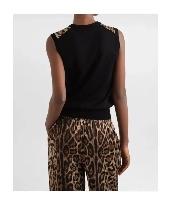 Dolce & Gabbana Leopard Print Sleeveless Top - Multi-color