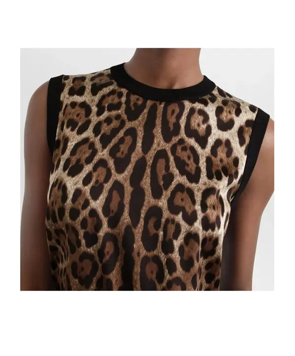 Dolce & Gabbana Leopard Print Sleeveless Top - Multi-color