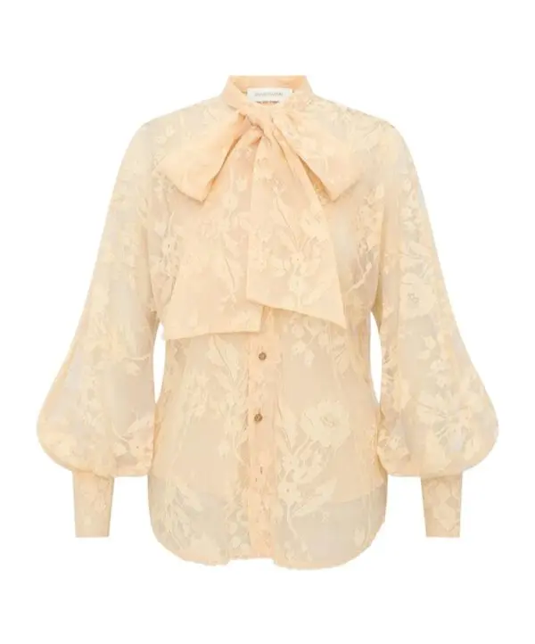 Zimmermann Valiant Lace Pussybow Blouse