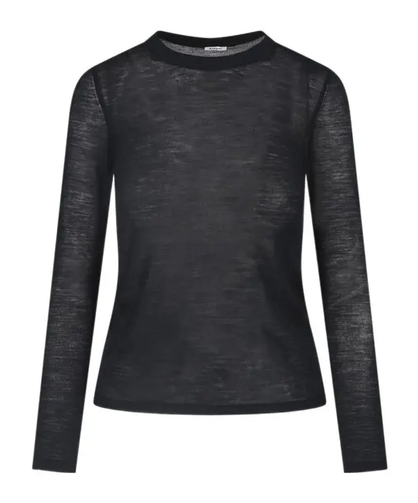 Aspesi Lightweight Crew-neck Knit Top - Black
