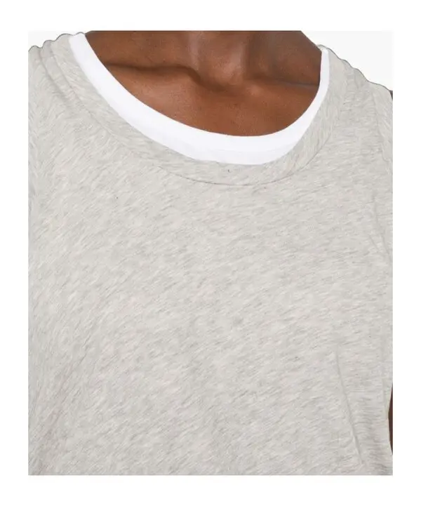 THE ROW Sleeveless Jersey Tank Top - Light Gray Blend