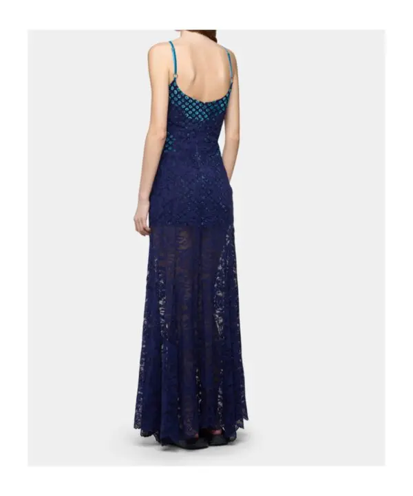 Rabanne Sleeveless V-neck Maxi Lace Dress