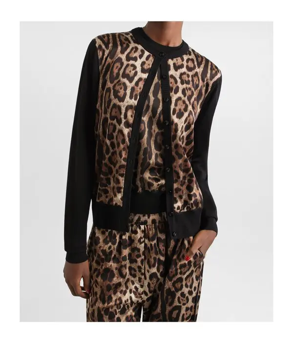 Dolce & Gabbana Leo-print Wool Cardigan