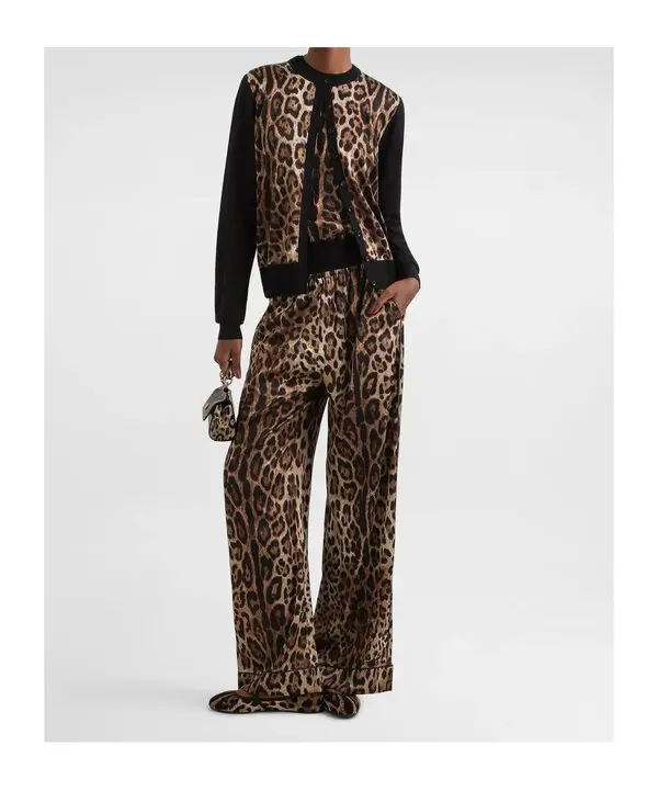 Dolce & Gabbana Leo-print Wool Cardigan