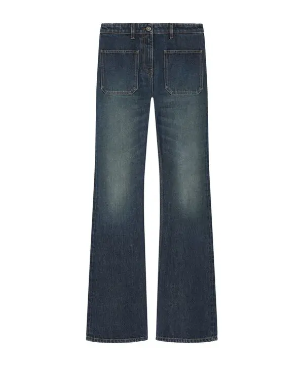 COURREGES Embroidered Ac Logo Flared Denim Trousers