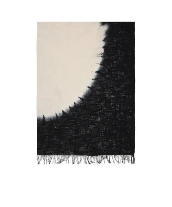 Yohji Yamamoto Polka-dot Frayed Scarf